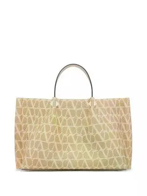 Valentino Garavani Medium Toile Iconographe Raffia Tote Bag