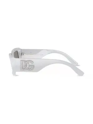 Dolce & Gabbana Crystal-embellished Rectangle-frame Sunglasses