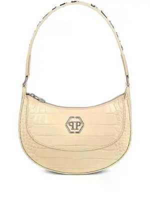 Philipp Plein Galaxy Crocodile-embossed Shoulder Bag - Neutrals