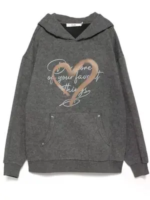 B+AB Graphic Print Hoodie - Grey