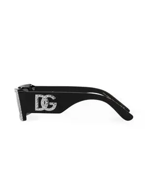 Dolce & Gabbana Crystal-embellished Rectangle Sunglasses