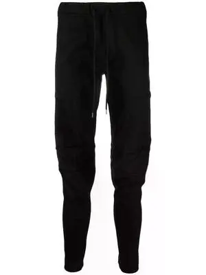 Attachment Cotton Blend Drawstring Waist Slim Cut Trousers - Black