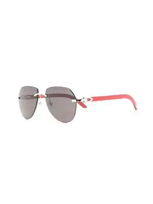 Cartier Tinted Pilot-frame Sunglasses - Silver