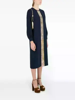 PAULA Embroidered Silk Midi Dress