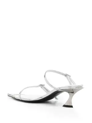 MUGLER Metallic Goatskin Sandals