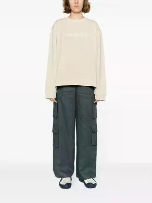 Nanushka Logo Embroidered Cotton Sweatshirt