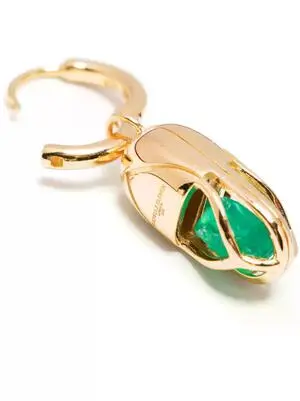 CAPSULE ELEVEN 24kt -plated Sterling Silver Onyx Hoop Earring