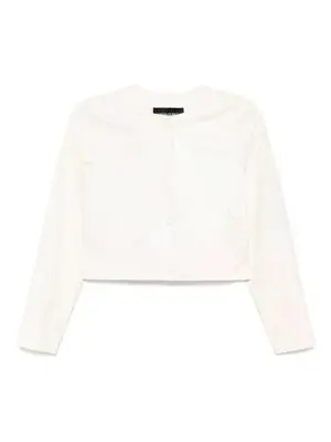Cynthia Rowley Cropped Leather Jacket - Neutrals