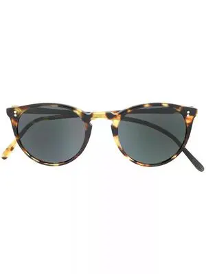 Oliver Spencer Tortoiseshell Round Frame Sunglasses - Brown
