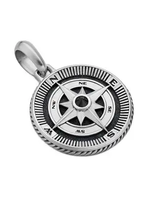 David Yurman Sterling Pavé Black Diamond Compass Amulet