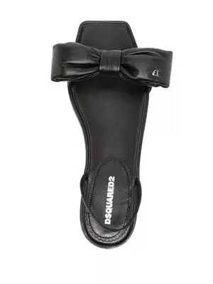 Dsquared2 Leather Bow Detail Slingback Sandals