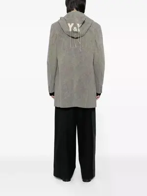 Yohji Yamamoto Logo Print Hooded Jacket
