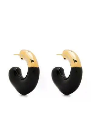 Sunnei Rubberized Small Hoop Earrings - Black