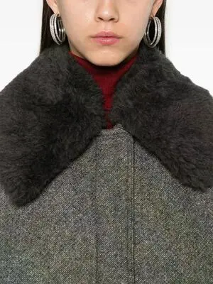 Stella McCartney Spread Collar Textured Wool Blend Coat