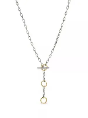 David Yurman 18kt Yellow Gold And Sterling Dy Madison Three Ring Chain Necklace - Silver