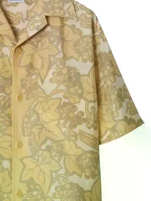 Burberry Silk Floral Print Short Sleeve Shirt