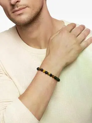 David Yurman Sterling Spiritual Beads Bracelet With Tiger Eye And Onyx