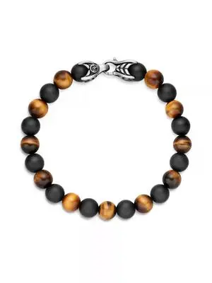 David Yurman Sterling Spiritual Beads Bracelet With Tiger Eye And Onyx