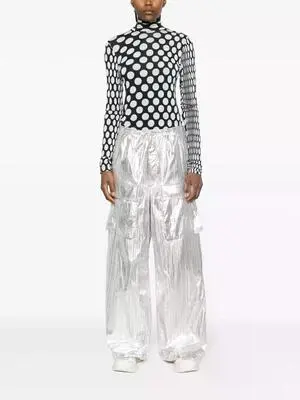 MAISON MARGIELA Drawstring Metallic Wide-leg Trousers