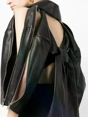 Undercover Leather Cut-out Biker Jacket