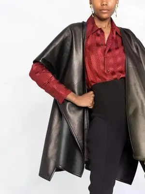 Valentino Garavani Leather Draped Cape