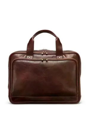 Brunello Cucinelli Leather Briefcase With Logo Stamp