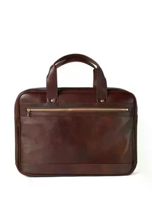 Brunello Cucinelli Leather Briefcase With Logo Stamp