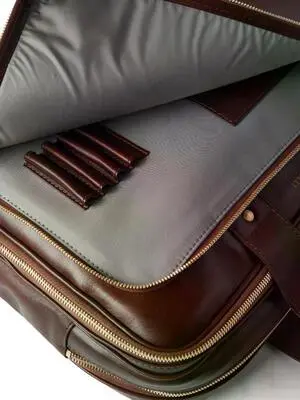 Brunello Cucinelli Leather Briefcase With Logo Stamp