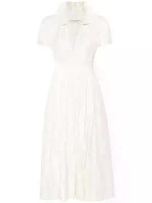 Philosophy Di Lorenzo Serafini V-neck Pleated Midi Dress - Neutrals