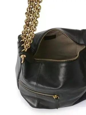 Chloé Leather Shoulder Bag With Chain Strap - Black
