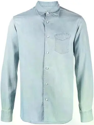 Officine Générale Button-up Lyocell Shirt - Blue
