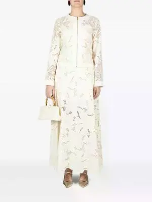 Elie Saab Embroidered Maxi Skirt - White