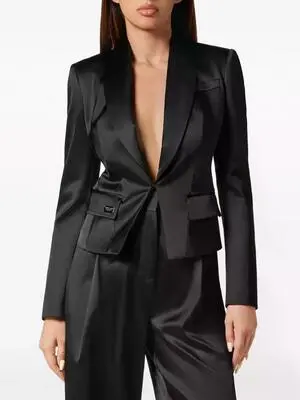 Philipp Plein Satin-finish Single-breasted Blazer
