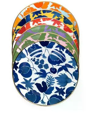 La DoubleJ Wildbird Dessert Plates - Blue