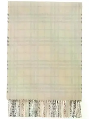 Burberry Checked Reversible Cashmere Scarf Neutrals