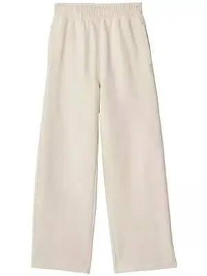 Burberry Logo-embroidered Cotton Track Pants - Neutrals