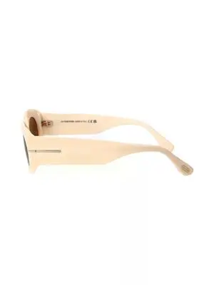 TOM FORD Oval-frame Sunglasses - Neutrals
