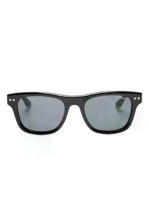 Montblanc Logo-plaque Square-frame Sunglasses - Black