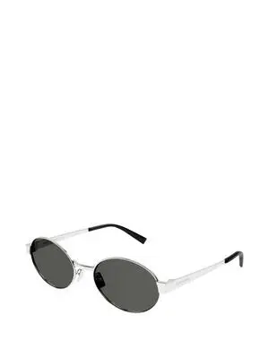 Saint Laurent Oval-frame Sunglasses - Silver