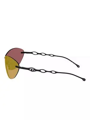DIESEL® Oval Frame Mirrored Lens Sunglasses