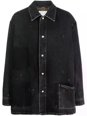 MAISON MARGIELA Single-breasted Denim Coat - Black