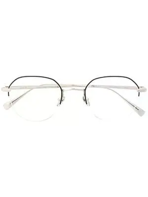 EQUE.M Water Drop Round Frame Glasses - Silver