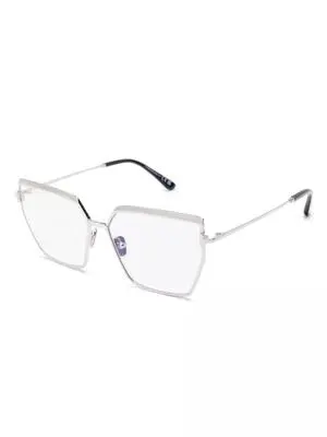 TOM FORD Geometric Frame Eyeglasses - Silver