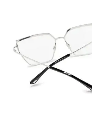 TOM FORD Geometric Frame Eyeglasses - Silver
