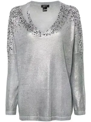 Avant Toi Crystal-embellished V-neck Jumper