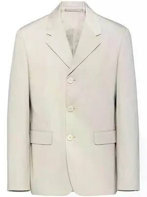 Prada Triangle Logo Single-breasted Blazer