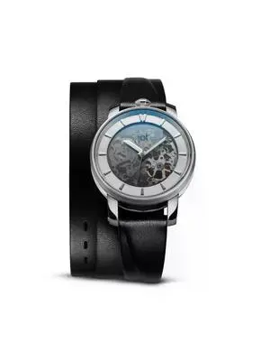 FOB PARIS 36mm Stainless Steel Automatic Skeleton Dial Watch - Silver