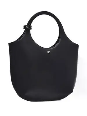 COURREGES Calf Leather Midi Bag - Black