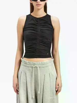 Palm Angels Ruched Stretch-cotton Tank Top