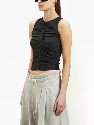 Palm Angels Ruched Stretch-cotton Tank Top